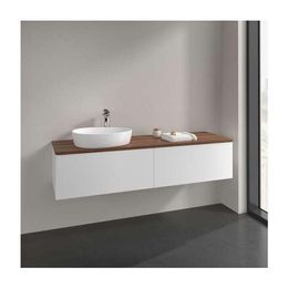 Villeroy & Boch Villeroy und Boch Antao Waschtisch-Unterschrank K37012MT 160x36x50cm, Waschbeckenplattenfarbe warm walnut, white matt lacquer