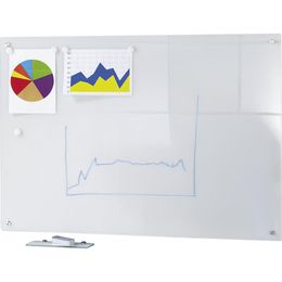 SMIT VISUAL Glas-Whiteboard, Komplettset, Glasoberfl&auml;che, wei&szlig;, BxH 1500 x 1000 mm
