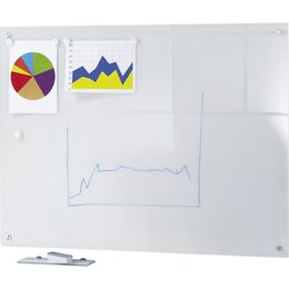 SMIT VISUAL Glas-Whiteboard, Komplettset, Glasoberfl&auml;che, wei&szlig;, BxH 600 x 450 mm