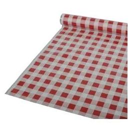 Papstar Starpak Tischdecke, Folie 50 m x 80 cm rot "Karo" 6 St&uuml;ck
