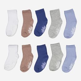 10er-Pack mehrfarbige Crew-Socken mit Anti-Rutsch-Sohle