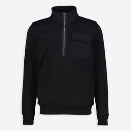 Schwarze Sweatjacke mit Stehkragen