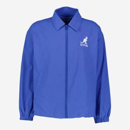 Blaue Jacke mit wei&szlig;en Logos