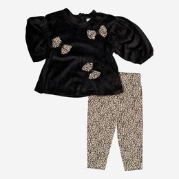 Graues und beiges Kleidungsset aus Sweatshirt und Leggings