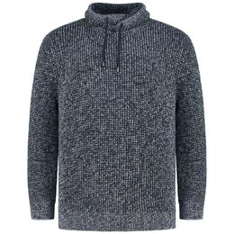 Gro&szlig;e Gr&ouml;&szlig;en Ragman Grobstrickpullover aus Baumwolle Farbe blau/wei&szlig; Gr&ouml;&szlig;e: 3XL