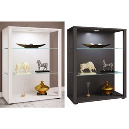 Vcm Glasvitrine stehend Vitrine Glas mit ESG-Sicherheitsglas Ma&szlig;e ca. H. 90 x B. 70 x T. 35 cm Standvitrine Glas Modern und platzsparend Glas Vitrinenschrank &ndash; Glasol L