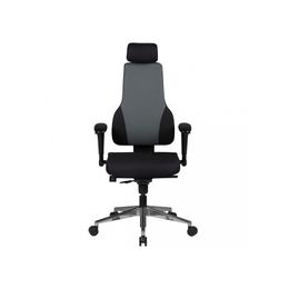 FineBuy B&uuml;rostuhl Ergonomisch Stoff Schwarz Drehstuhl B&uuml;ro Sessel Chefsessel Kopfst&uuml;tze