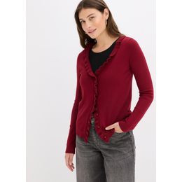 bonprix Feinstrickjacke aus flie&szlig;endem Viskose-Mix, rot