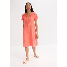 bonprix Tunika-Kleid aus Musselin, pink, 100% Baumwolle,Musselin