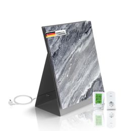 Marwona Naturstein Infrarotheizung 500 Watt mit Standfu&szlig; und Funkthermostat I 5 Jahre Garantie I Made in Germany I Qarama