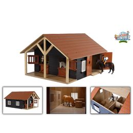 KIDS GLOBE KidsGlobe Farming Pferdestall Holz, Ma&ouml;&acute;stab 1:24 - mit 2 Boxen, Werkstatt