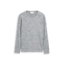 Tom Tailor Herren Strickpullover in Melange-Optik, blau, Meliert, Gr. XL