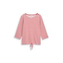 Tom Tailor Damen Plus Size - Langarmshirt mit Knopf-Details, rosa, Uni, Gr. 44