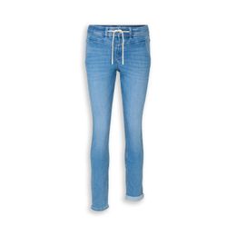 Tom Tailor Damen TTMAYA TAPERED Stretch Jeans mit Kordelzug, blau, Uni, Gr. 32/32