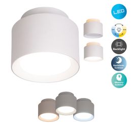 N&auml;ve N&Auml;VE LED Deckenleuchte "Trimes", wei&szlig;, 1, &Oslash; 11,5cm H: 9,5cm, 1 Stk., Leuchten, rund, dimmbar, CCT per Schiebeschalter, Nachtlicht, Backlight, Memory, LED Deckenleuchte
