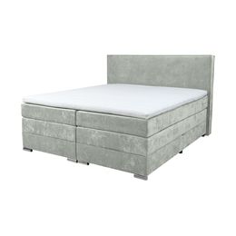 Boxspringbett Home Affaire "Romeo, Doppelbett, Polsterbett, Federkernbett, Komforbett, 160, 180 cm", mint, Struktur, Liegefl&auml;che B/L: 180cm x 200cm Betth&ouml;he: 67,5cm, H4, 5-Zonen-Taschen-Federkernmatratze, Komplettbetten, Boxspringbett, inkl. Topper, zwei Bettk&auml;sten, Taschen-Federkernmatratze, H&auml;rtegrad 4