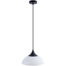 Paco Home Pendelleuchte "JIN", wei&szlig;, 1, &Oslash; 29cm H: 15,5cm, Leuchten, H&auml;ngelampe Esszimmer Esstischlampe 1,5m Textilkabel K&uuml;rzbar E27, Pendelleuchte