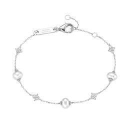 Armband "S&uuml;&szlig;wasser-Perlen und Zirkonia, Silber 925", silber, Giorgio Martello MILANO, Armb&auml;nder, Damen, 19cm, Silber 925 (Sterlingsilber), Armband