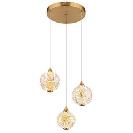 Globo LIGHTING LED Pendelleuchte "VIRINA", goldfarben, 1 Stk., Leuchten, H&auml;ngelampe/H&auml;ngeleuchte/Wohnzimmer/Esstisch/elegant, LED Pendelleuchte