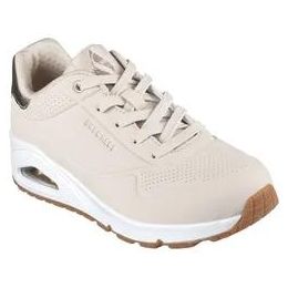 Sneaker Skechers "UNO GOLDEN AIR", Damen, Gr. 37, beige, Lederimitat, kontrastfarbene Details, Schuhe Sneaker, Freizeitschuh, Halbschuh, Schn&uuml;rschuh mit Metallic-Einsatz, Topseller