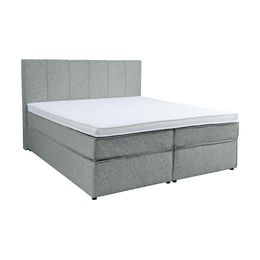 Boxspringbett Home Affaire "Leon, Doppelbett, Polsterbett, Federkernbett, Komforbett, 160, 180 cm", deep sea, Struktur, Liegefl&auml;che B/L: 180cm x 200cm Betth&ouml;he: 63,5cm, H3, 5-Zonen-Taschen-Federkernmatratze, Komplettbetten, Boxspringbett, inkl. Topper, 5-Zonen-Taschen-Federkernmatratze, H&auml;rtegrad 3