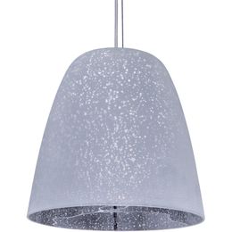 Paco Home Pendelleuchte "STARLET", silber (silberfarben), 1, &Oslash; 28cm H: 27cm, Leuchten, Deckenlampe LED Glas Wohnzimmer Schlafzimmer H&ouml;henverstellbar E27, Pendelleuchte