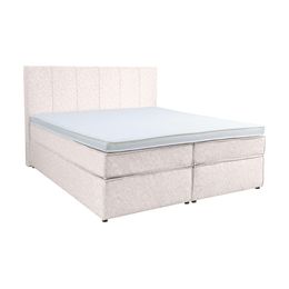 Boxspringbett Home Affaire "Leon, Doppelbett, Polsterbett, Federkernbett, Komforbett, 160, 180 cm", cuban sand, Struktur, Liegefl&auml;che B/L: 160cm x 200cm Betth&ouml;he: 63,5cm, H3, 5-Zonen-Taschen-Federkernmatratze, Komplettbetten, Boxspringbett, inkl. Topper, 5-Zonen-Taschen-Federkernmatratze, H&auml;rtegrad 3