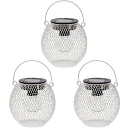 LED Solarleuchte OTTO HOME "Aaddis, LED-Metalllaterne, 3er Set", wei&szlig;, H:12,3cm &Oslash;:12,5cm, Leuchten, einzeln positionierbar