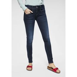 5-Pocket-Jeans Herrlicher "Gila Slim Denim", Damen, Gr. 32, L&auml;nge 32, dull, Denim/Jeans, Obermaterial: 78% Baumwolle, 19% Polyester, 3% Elasthan, slim fit lang, Jeans 5-Pocket-Jeans, mit seitlichen Keileins&auml;tzen, figurformend