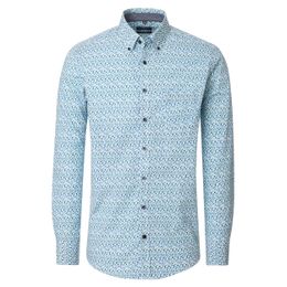 Langarmhemd Casamoda "Casamoda Freizeithemd Print", Herren, Gr. XL, Normalgr&ouml;&szlig;en, gr&uuml;n, 100% Baumwolle, bedruckt, l&auml;ssig geschnitten, Hemden