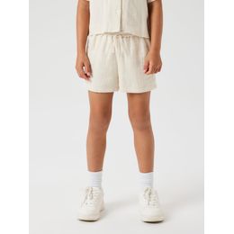 Shorts name it "NKFJASMIN SHORTS NOOS", M&auml;dchen, Gr. 134, N-Gr, beige (summer sand (blank)), Web, Obermaterial: 100% Baumwolle, unifarben, normal knielang, Hosen Shorts