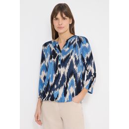 3/4-Arm-Shirt Cecil, Damen, Gr. L (42), cloud blau, Web, 50% Modal, 50% Baumwolle, gemustert, normal normal, Rundhals, abgesteppt, Shirts 3/4-Arm-Shirt, mit 3/4 &Auml;rmeln