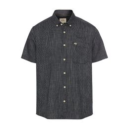 Kurzarmhemd Camel Active, Herren, Gr. M, N-Gr, blau (schwarz navy), Web, Obermaterial: 100% Baumwolle, meliert, unifarben, regular fit h&uuml;ftbedeckend, Rundhals, Hemden, mit Button-Down-Kragen und Brusttasche
