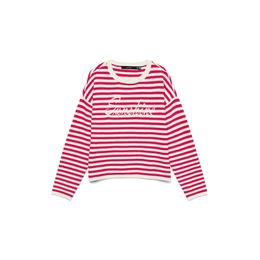 V&eacute;ro Moda VERO MODA Damen Strickpullover "VMAPPLE LS O-NECK PULLOVER BOO"birch stripes:with jazzy, Gr. XS, gestreift, Strick, Obermaterial: 80% Polyester, 20%