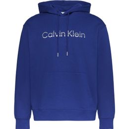 Kapuzensweatshirt Calvin Klein "LS EU 350TERRY HOODIE", Herren, Gr. L, blau majesty, Sweatware, Obermaterial: 92% Baumwolle, 8% Polyester, unifarben, regular fit normal, Rundhals, eingesetzt Rippb&uuml;ndchen, Sweatshirts, Regular fit mit Kapuze