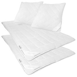 NYVI 4-Jahreszeiten Bettenset AllYearComfy 4tlg &ndash; 2x Vierjahreszeiten Bettdecke 135x200 und 2x Kopfkissen 80x80 cm