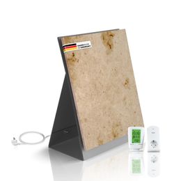 Marwona Marmor Infrarotheizung 500 Watt mit Standfu&szlig; und Funkthermostat I 5 Jahre Garantie I Made in Germany I Lymonit