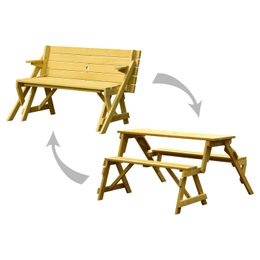 Dobar 2in1 Picknicktisch und Sitzbank, aus Holz, natur"" 100375723