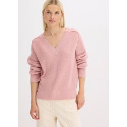 bonprix Oversize-Pullover mit V-Ausschnitt, rosa