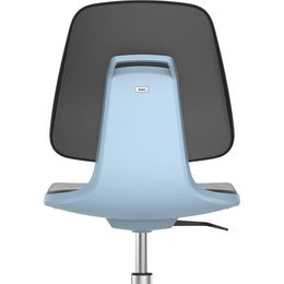 bimos Arbeitsdrehstuhl LABSIT, Hochstuhl mit Sitz-Stopp-Rollen und Fu&szlig;ring, Sitz Supertec, blau
