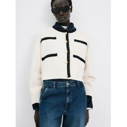 Mango Knit Cardigan 'Petunia' female size XL Cream / Black