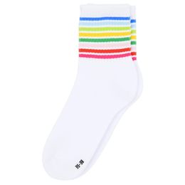 Gina Benotti 1 Paar Damen Tennissocken mit bunten Ringeln