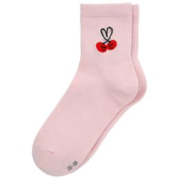 Gina Benotti 1 Paar Damen Tennissocken mit Kirsch-Motiv