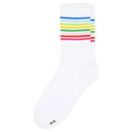 VanVaan 1 Paar Herren Tennissocken mit bunten Ringeln