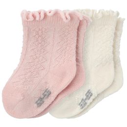Topomini 2 Paar Newborn Socken mit Ajour-Muster