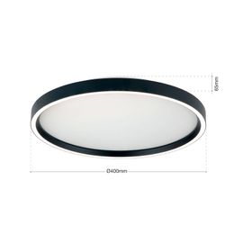 Orion LED-Deckenleuchte MASCA, schwarz, &Oslash; 40 cm, CCT, Metall, dim