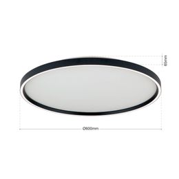 Orion LED-Deckenleuchte MASCA, schwarz, &Oslash; 60 cm, CCT, Metall, dim