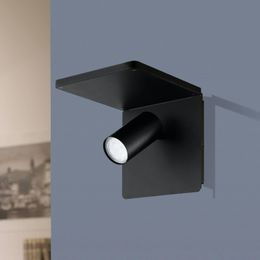 Eglo LED-Wandspot Ciglie, schwarz, mit Ladefunktion QI