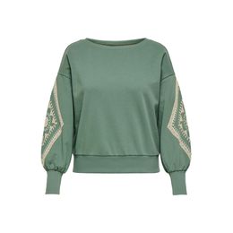 Only Carmakoma Sweatshirt 'CARDEBORAH' Damen Gr&ouml;&szlig;e 5XL/6XL beige / dunkelgr&uuml;n