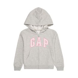 GAP Sweatjacke M&auml;dchen Gr&ouml;&szlig;e 140/146 graumeliert / pastellpink / hellpink